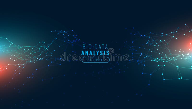 Futuristic Big Data Research Banner with Shiny Light Effect Stock ...