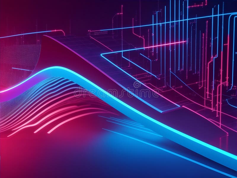 Futuristic Big Data Stream. Motion of Digital Data Flow, Bright Color ...