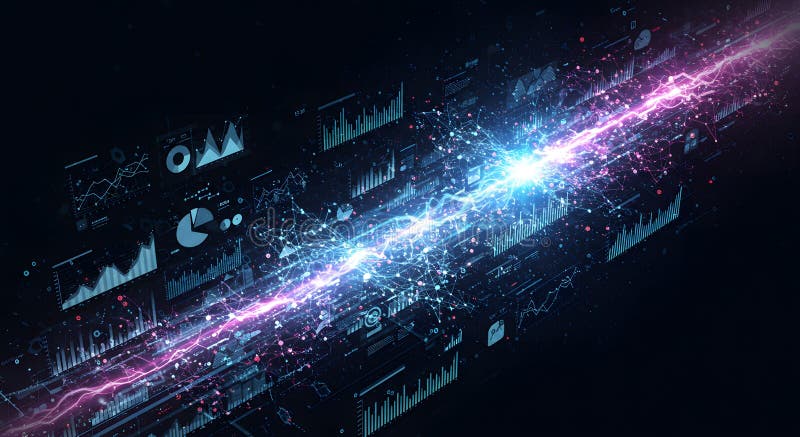 A Futuristic Big Data Technology and Data Science Background Stock Image - Image of infographic ...