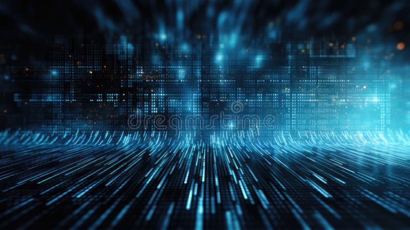 Futuristic Binary Code Abstract, a Tech Symphony in the Digital Realm Stock Illustration ...