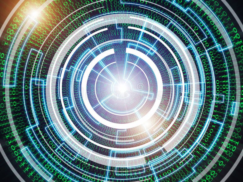 Futuristic Binary Code Background Stock Illustration - Illustration of ...