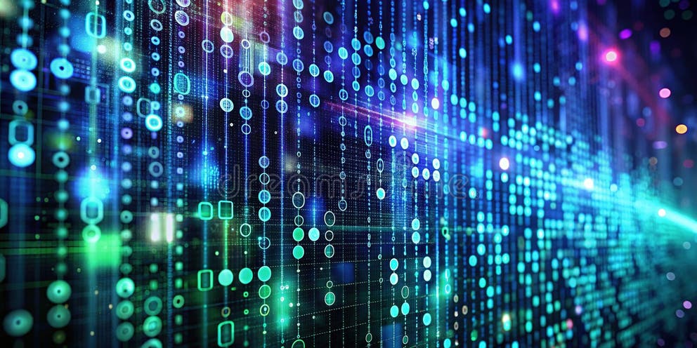 Futuristic Binary Code Background Hexadecimal Algorithm and Abstract ...