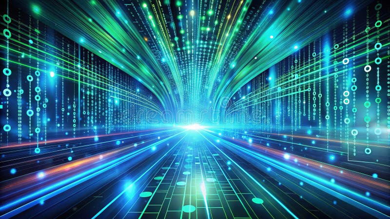 Futuristic Binary Code Data Stream Abstract Technology Background for ...