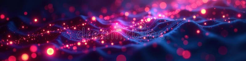 Futuristic Binary Code Streams with Glowing Particles , Particle, Data, Connection Stock ...