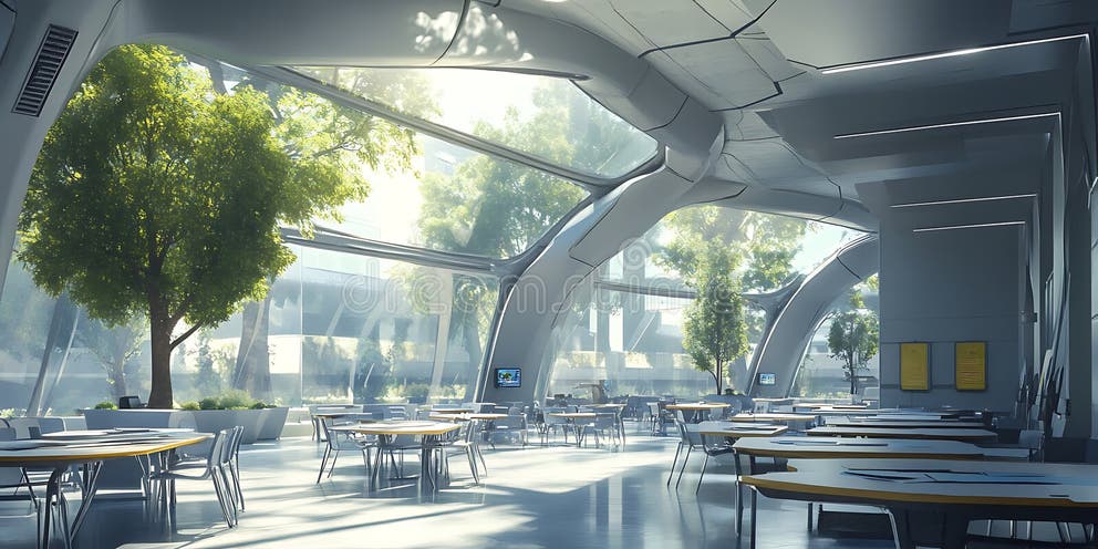 Futuristic Biodome Interior Concept Art Background Wallpaper Stock ...