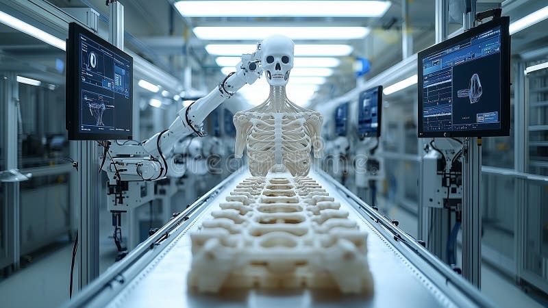 Advanced Biomechanical Humanoid Production Stock Illustration ...