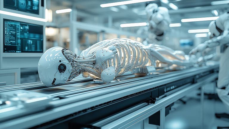 Advanced Biomechanical Humanoid Production Stock Illustration ...