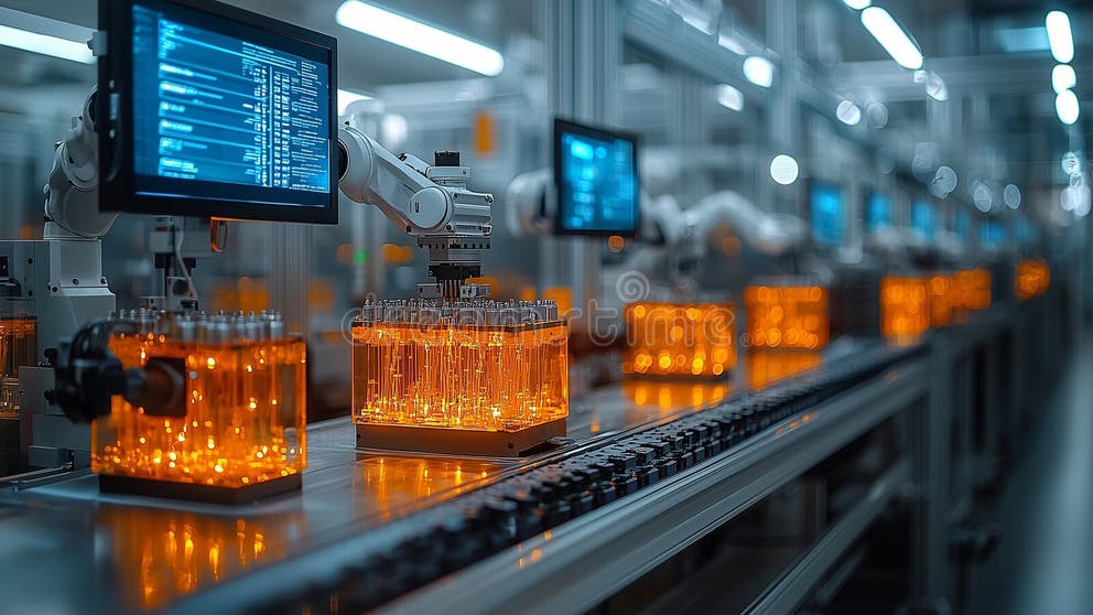 Advanced Biomechanical Humanoid Production Stock Illustration ...