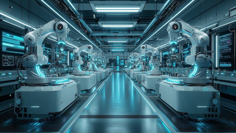 Advanced Biomechanical Humanoid Production Stock Illustration ...