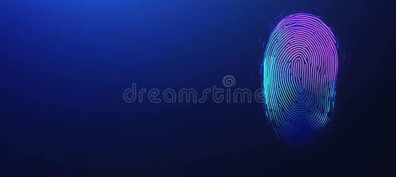Futuristic Biometric Fingerprint Recognition Technology on a Vibrant ...