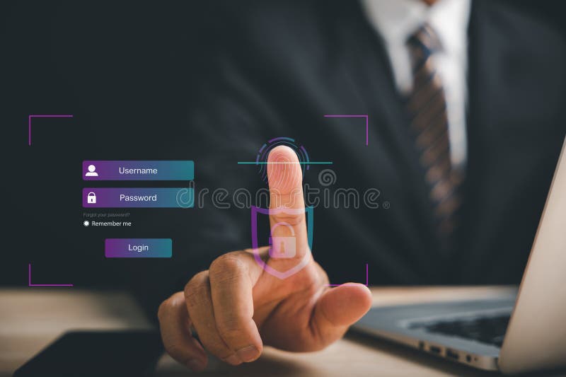 Futuristic Biometric Identification Fingerprint Scanner Providing ...
