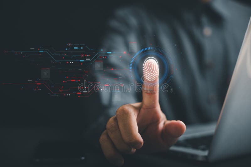 Futuristic Biometric Identification Fingerprint Scanner Providing ...