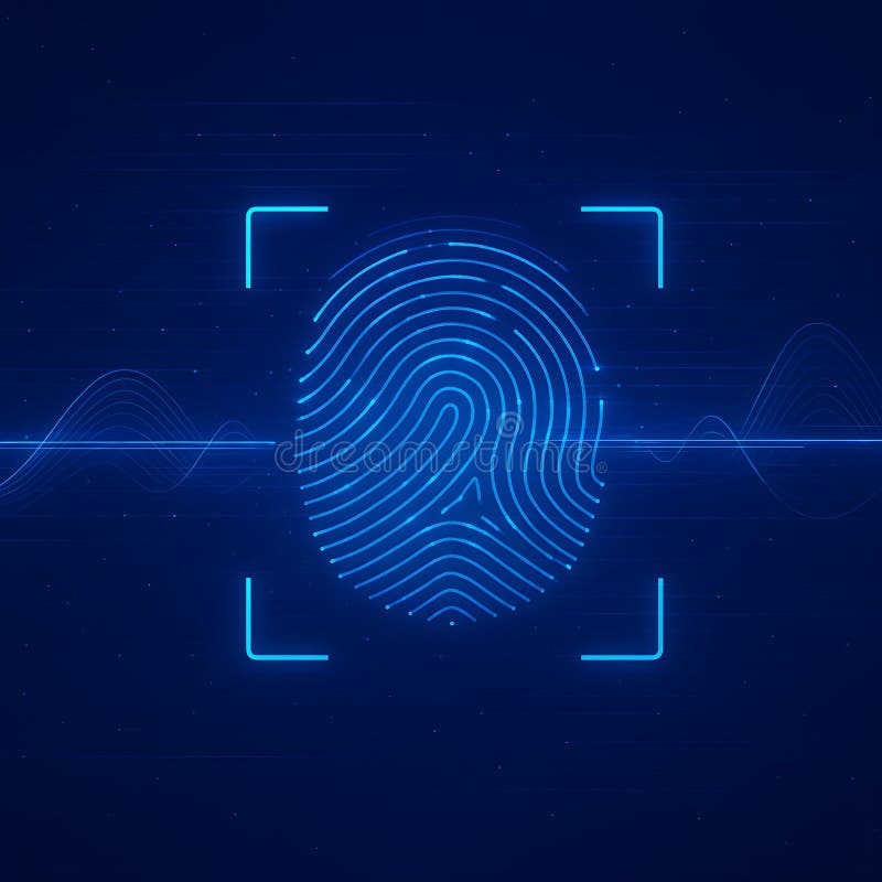 Futuristic Biometric Scan Lines Background with Glowing Blue ...