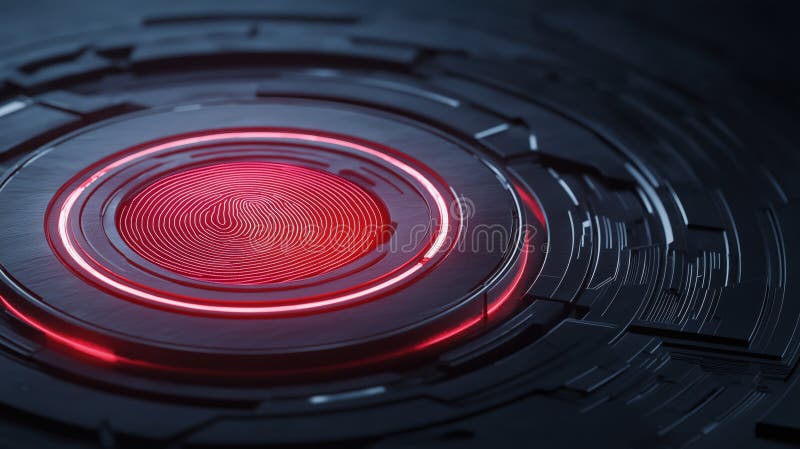 Futuristic Biometric Scanner Interface with Glowing Fin Technology and ...