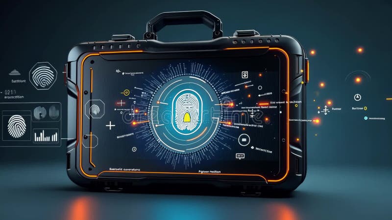 Futuristic Biometric Security Briefcase: Advanced Fingerprint ...