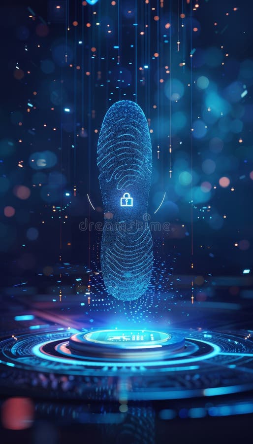 Futuristic Biometric Security Illustration with Ar Elements and Tech ...