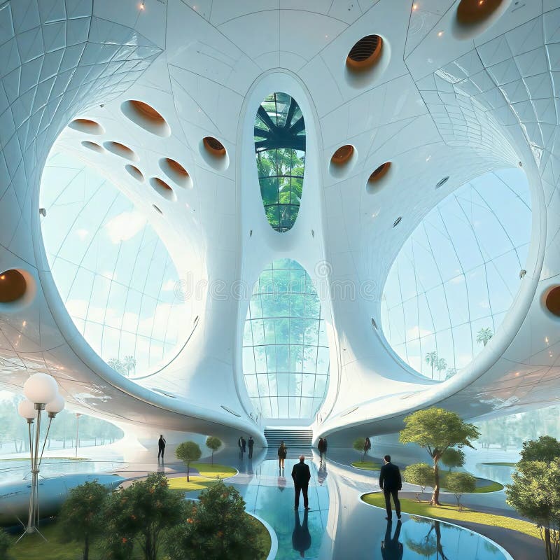 Futuristic Biomorphic Architecture with Sustainable Materials and ...
