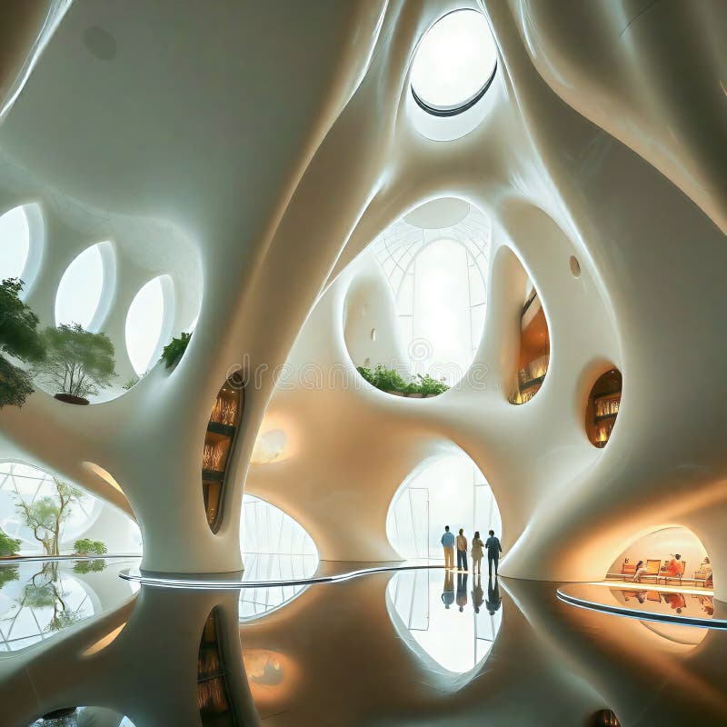 Futuristic Biomorphic Architecture with Sustainable Materials and ...