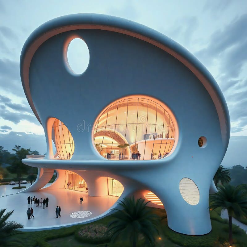 Futuristic Biomorphic Architecture with Sustainable Materials and ...