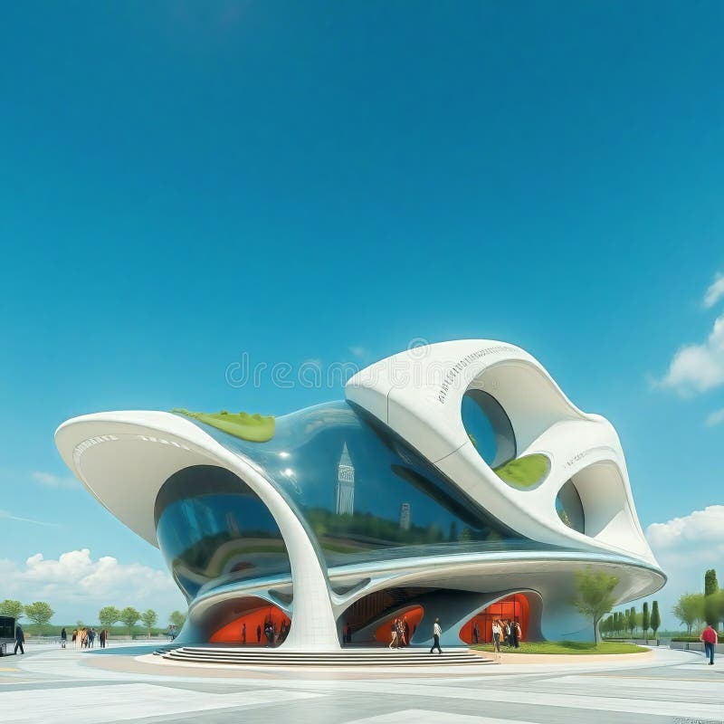 Futuristic Biomorphic Architecture with Sustainable Materials and ...
