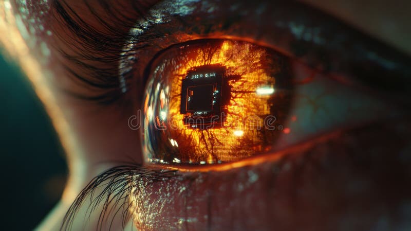 Futuristic Bionic Eye with Artificial Retina Chip Technology Stock ...
