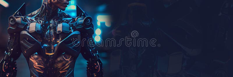 Futuristic Bionic Human Body Created with Generative Ai Stock ...