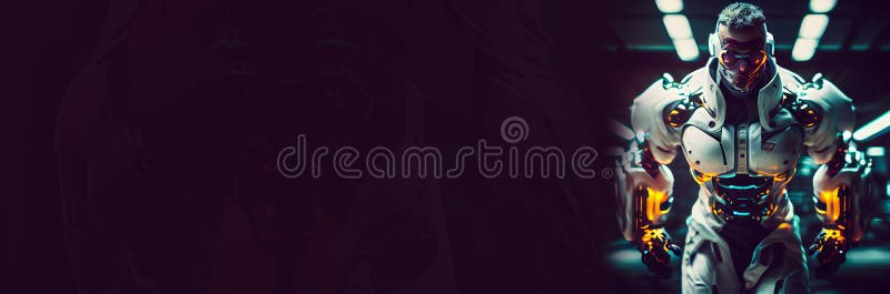 Futuristic Bionic Human Body Created with Generative Ai Stock ...