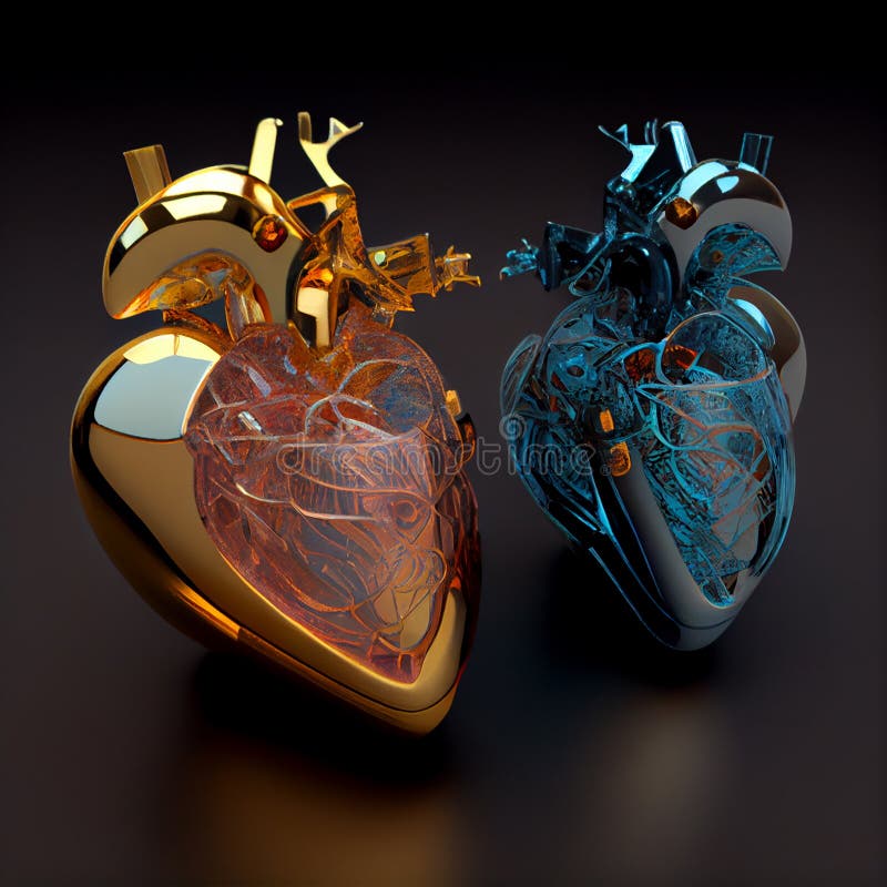 Futuristic Bionic Human Heart Prosthesis. Stock Illustration ...