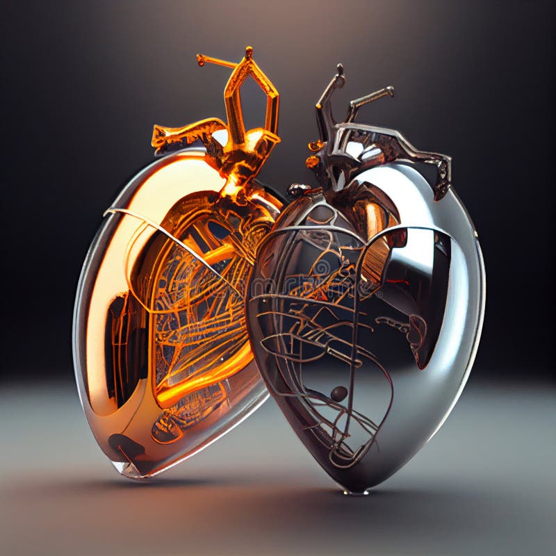 Futuristic Bionic Human Heart Prosthesis. Stock Illustration ...