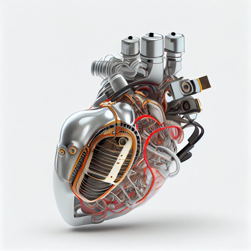 Futuristic Bionic Human Heart Prosthesis. Stock Illustration ...