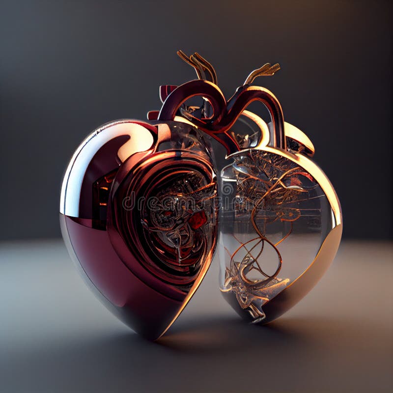 Futuristic Bionic Human Heart Prosthesis. Stock Illustration ...