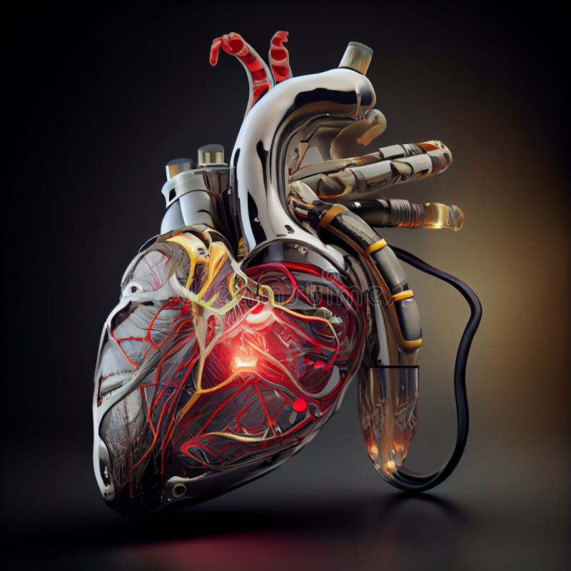 Futuristic Bionic Human Heart Prosthesis. Stock Illustration ...