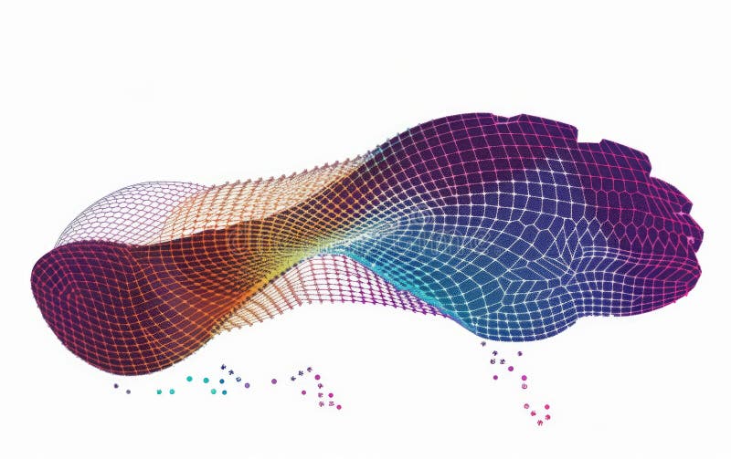 Futuristic Bionic Pixel Sock Sole Isolated on White Background, Stock ...