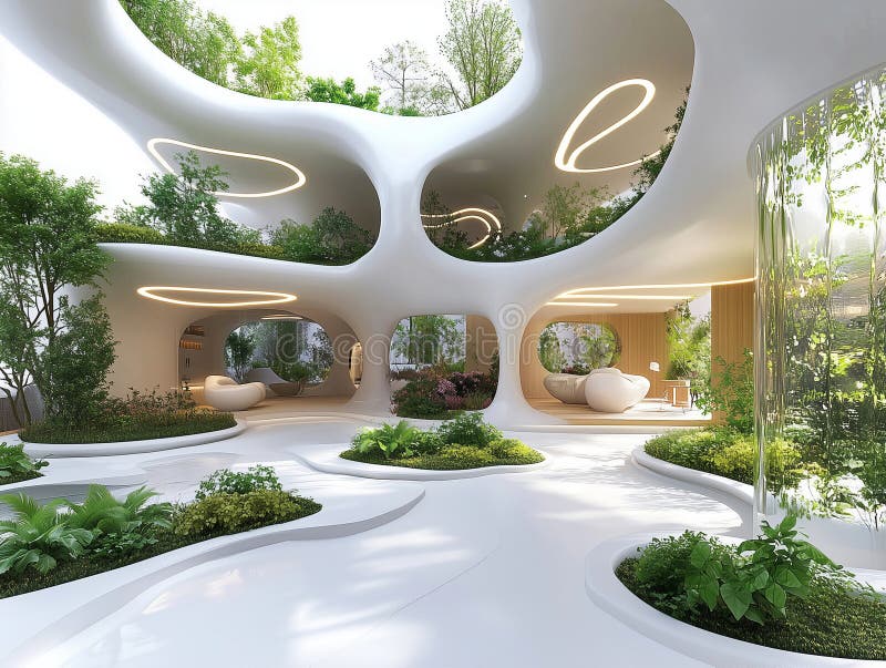 Futuristic Biotech Objects of the Future, Streamlined Shapes. Buildings ...