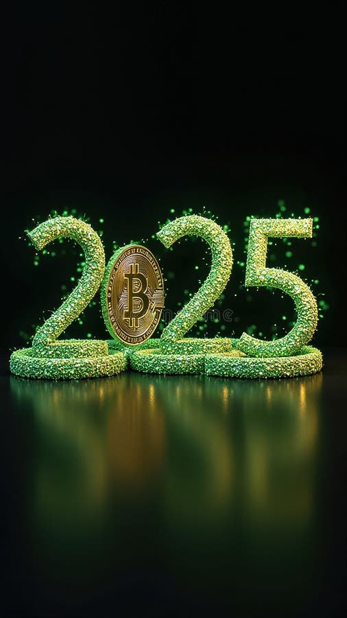 Futuristic Bitcoin Concept for 2025 Featuring Glittering Design Stock ...
