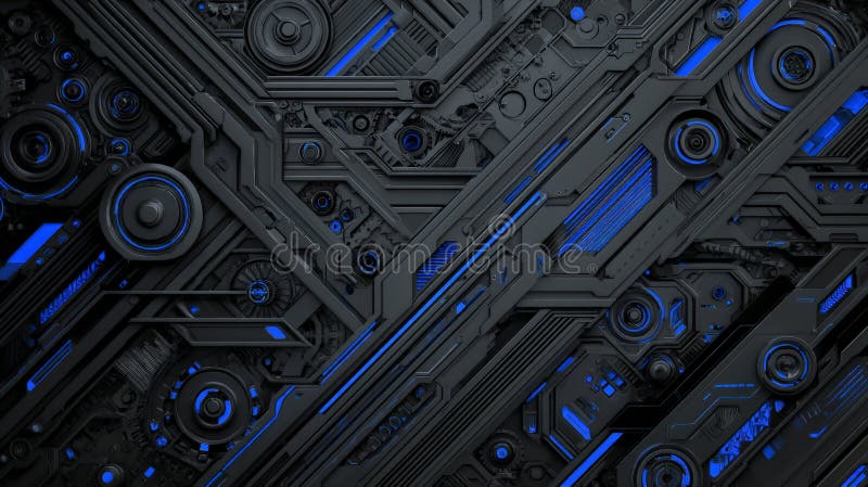 Futuristic Black and Blue Tech Wallpaper. Generative AI Stock ...