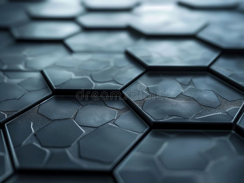 Futuristic Black Hexagonal Surface Stock Image - Image of artificial ...