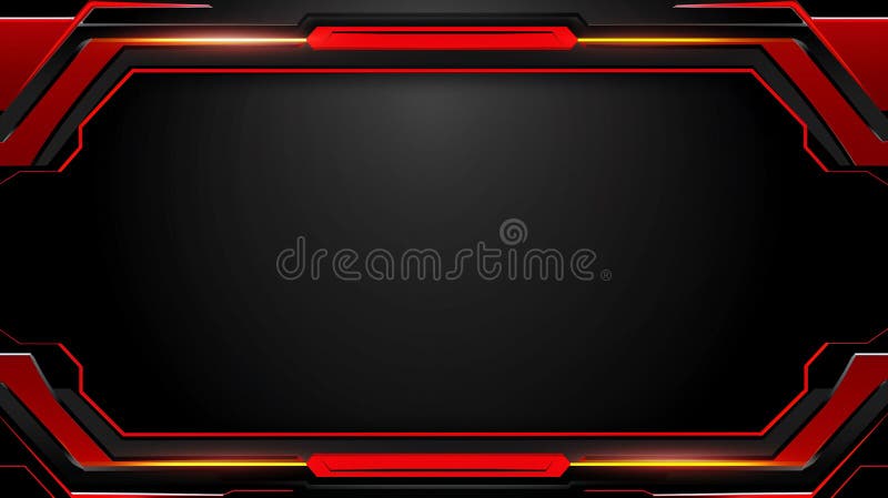 Futuristic Black and Red Frame with Sleek Lines and Glowing Edges ...
