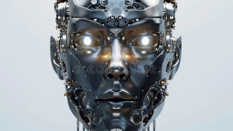 Futuristic Black Robot with Intricate Mechanical Design and Glowing ...