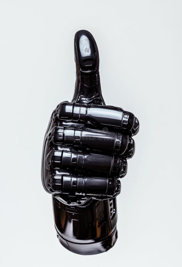 A Futuristic Black Robotic Hand Giving a Thumbs Up Gesture, Symbolizing ...