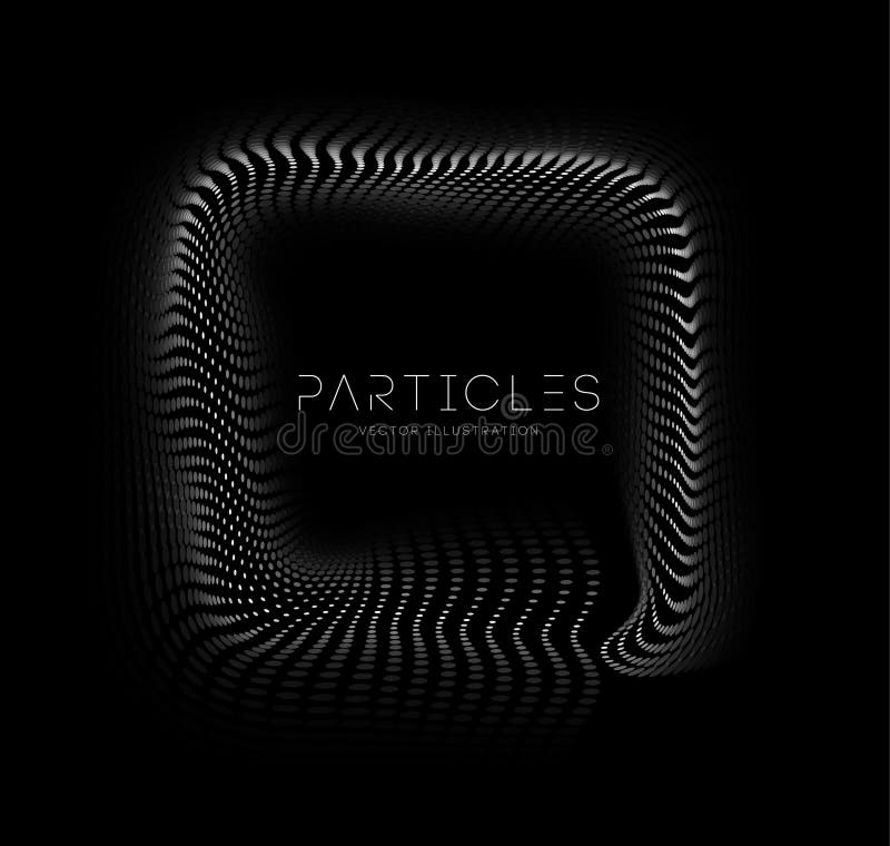 Futuristic Black Square Particle Mesh Design Stock Vector ...