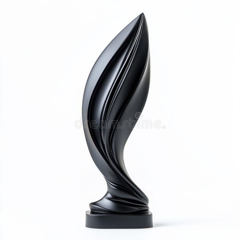 Futuristic Black Trophy Isolated on White Background Stock Image ...