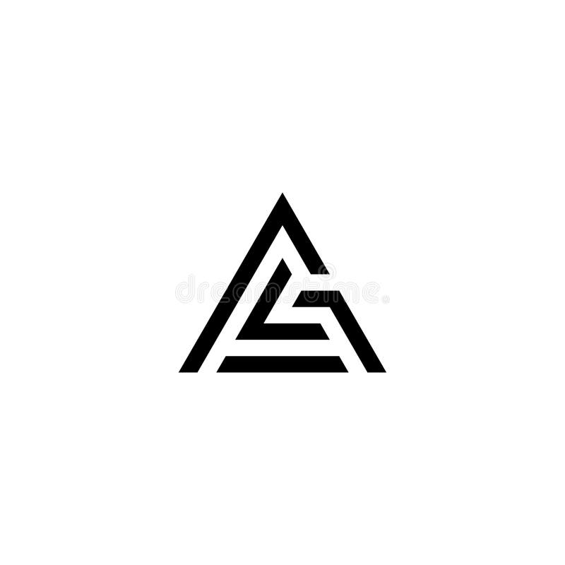 Minimalist Triangular a Logo with Interlocking Maze Lines Stock ...