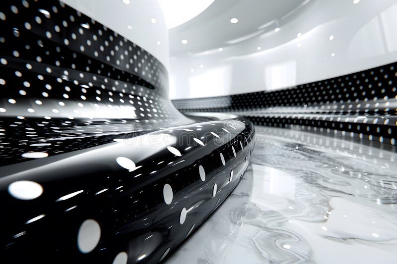 Futuristic Black and White Polka Dot Interior Design Elements for ...