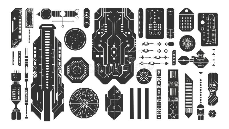 Futuristic Black and White Technology Design with Circuit Patterns and ...