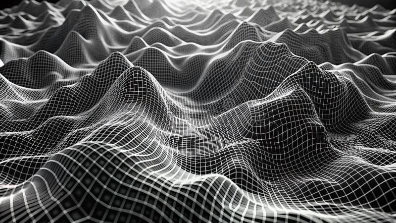 Futuristic Black and White Topographic Map Patterns Abstract Elevation ...