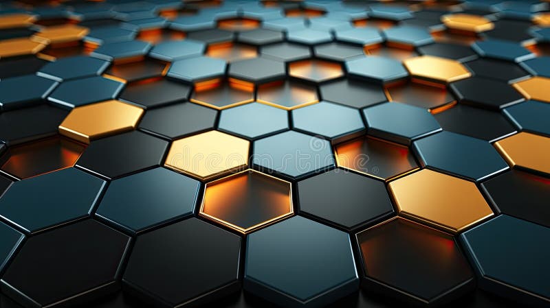 Futuristic Block Wall High Tech 3D, Hexagons Tile Pattern Stock ...