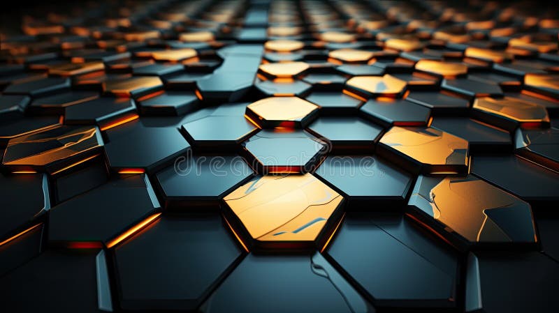 Futuristic Block Wall High Tech 3D, Hexagons Tile Pattern Stock ...