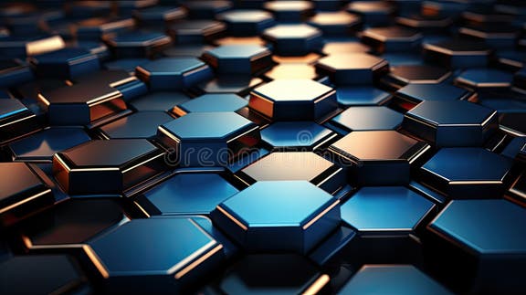 Futuristic Block Wall High Tech 3D, Hexagons Tile Pattern Stock ...