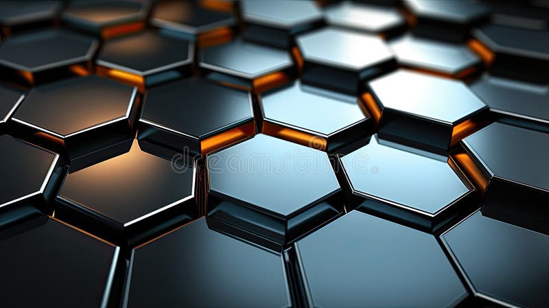 Futuristic Block Wall High Tech 3D, Hexagons Tile Pattern Stock ...